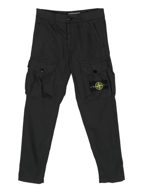 Stone Island Compass Patch Cargo Trousers - Black