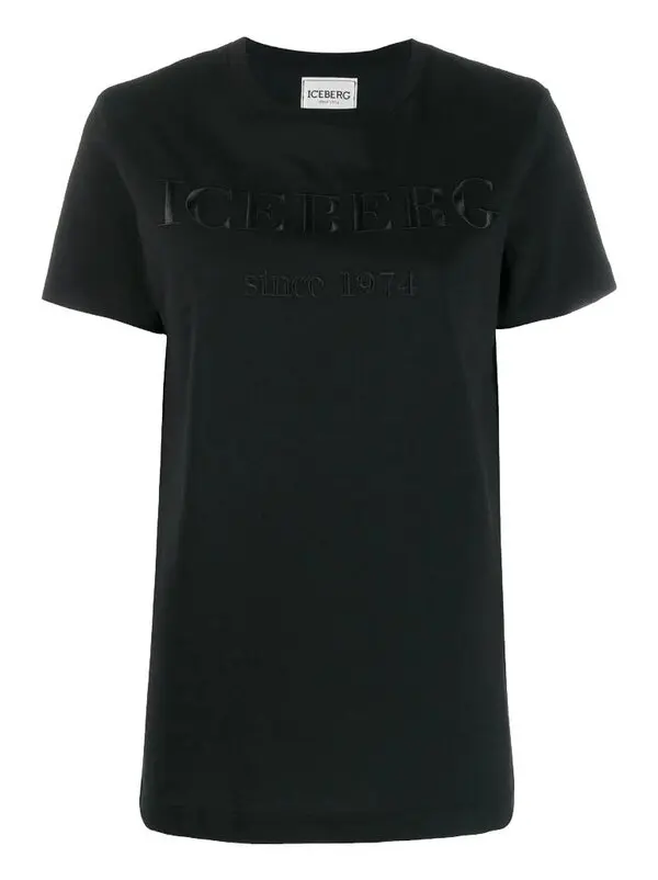 Iceberg Logo Embroidered T-shirt - Black