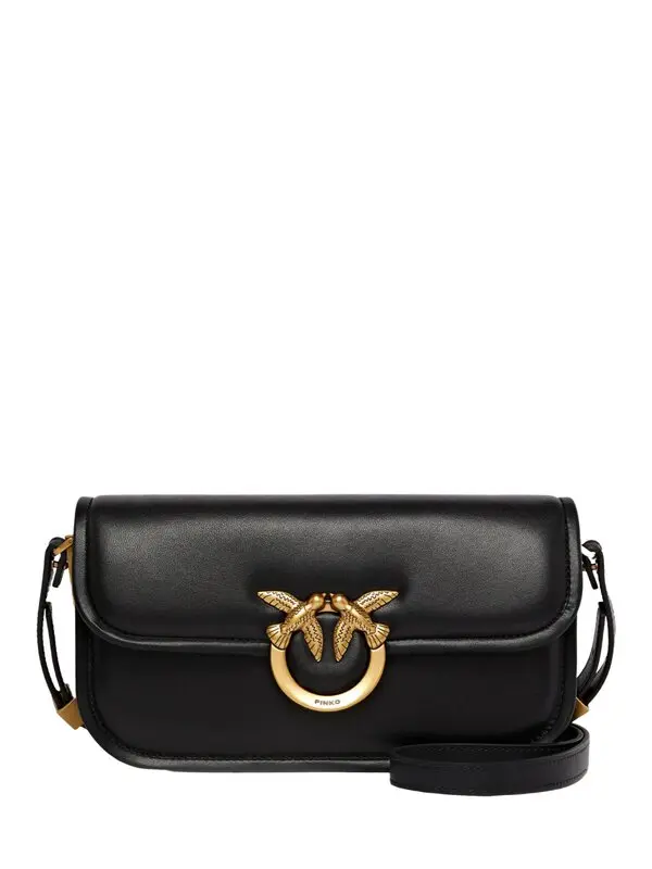 Pinko Small Love Birds Chain Shoulder Bag - Black