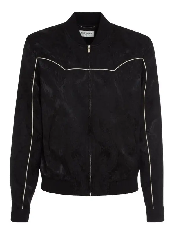 Saint Laurent Printed Bomber Jacket - Black