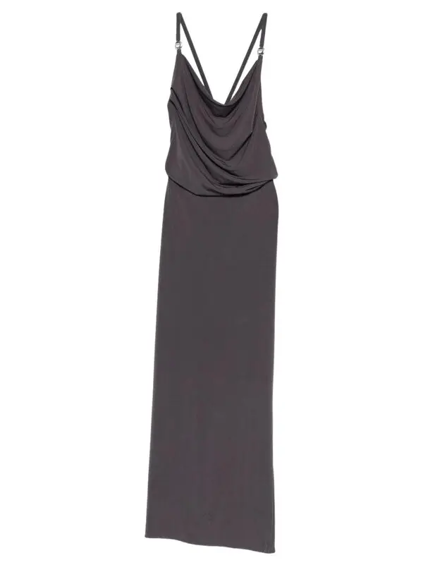 Coperni Sleeveless Ruffled Maxi Dress - Black