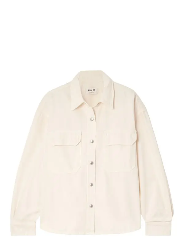 AGOLDE Classic Long Sleeve Shirt With Pointed Collar - White