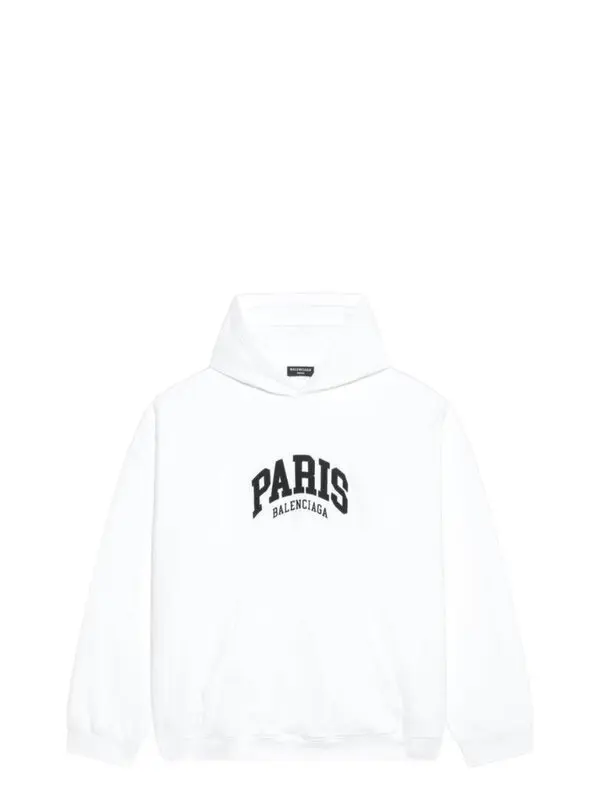 Balenciaga Embroidered Oversized Hoodie - White