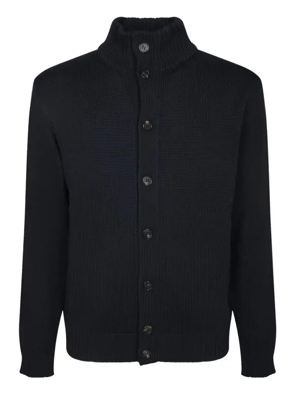 ZANONE High Neck Button-up Cardigan - Blue
