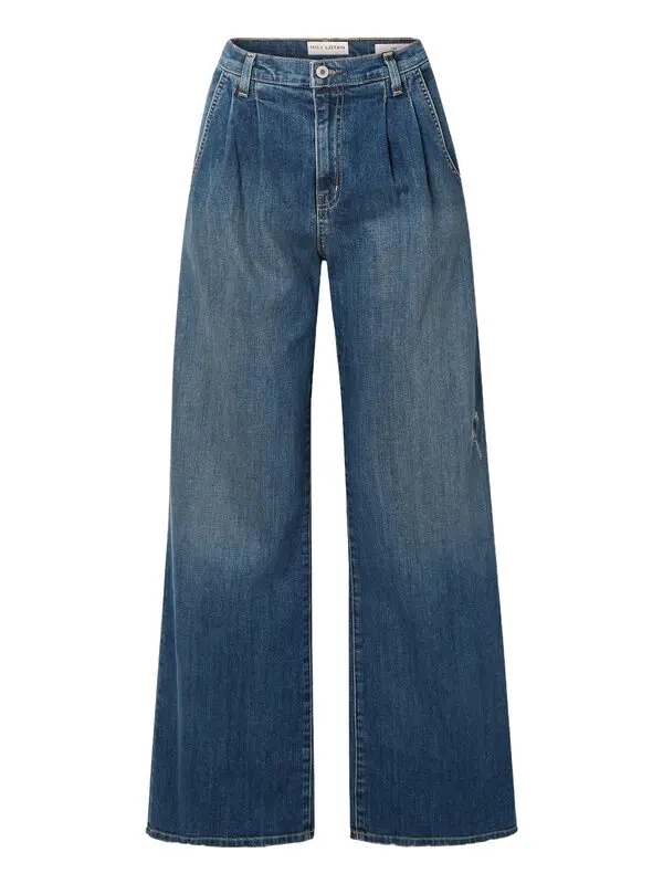 NILI LOTAN High-waisted Wide-leg Jeans - Blue