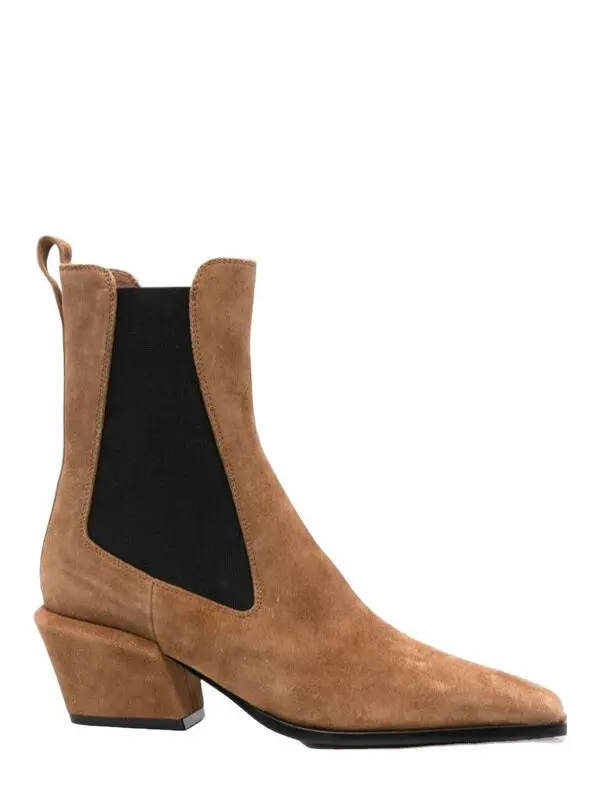 Paris Texas Square Toe Ankle Boots - Brown