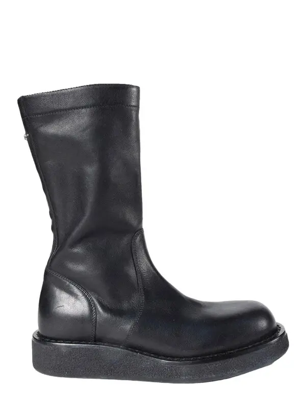 ANN DEMEULEMEESTER Side-zip Round-toe Boots - Black
