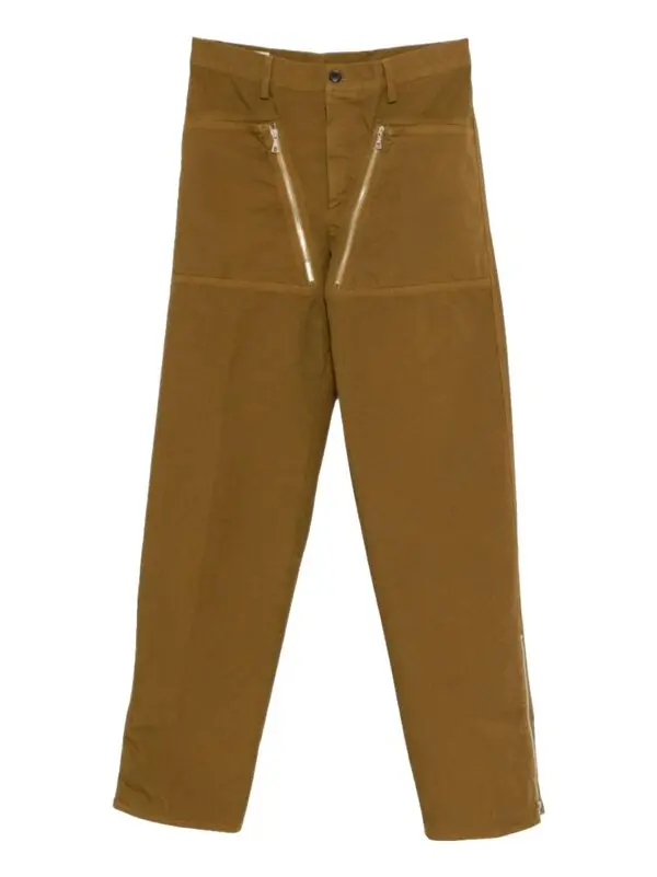Dries Van Noten Zipper Detail Trousers - Brown