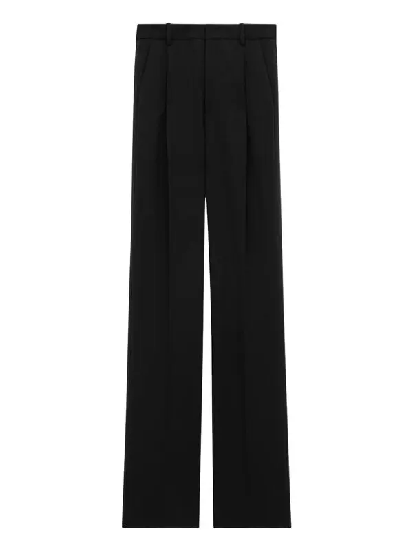 Saint Laurent Pleat Detailed Tailored Trousers - Black