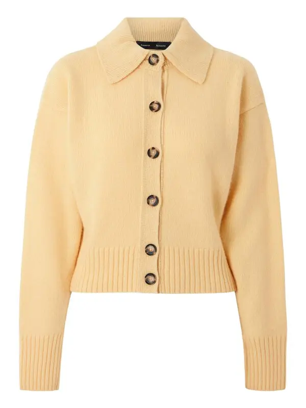 Proenza Schouler Long Sleeve Button-up Knit Shirt - Nude