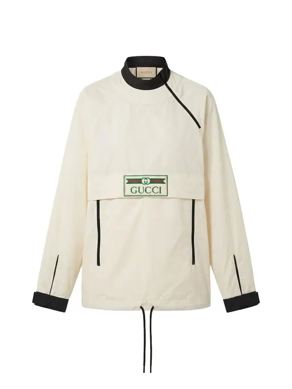 Gucci Logo Patch Nylon Sweatshirt - White