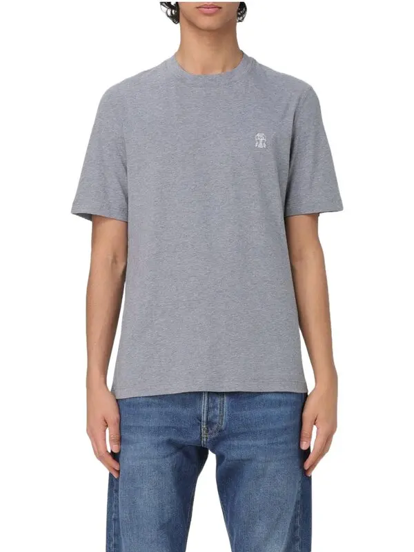Brunello Cucinelli Logo Crew-neck T-shirt - Gray