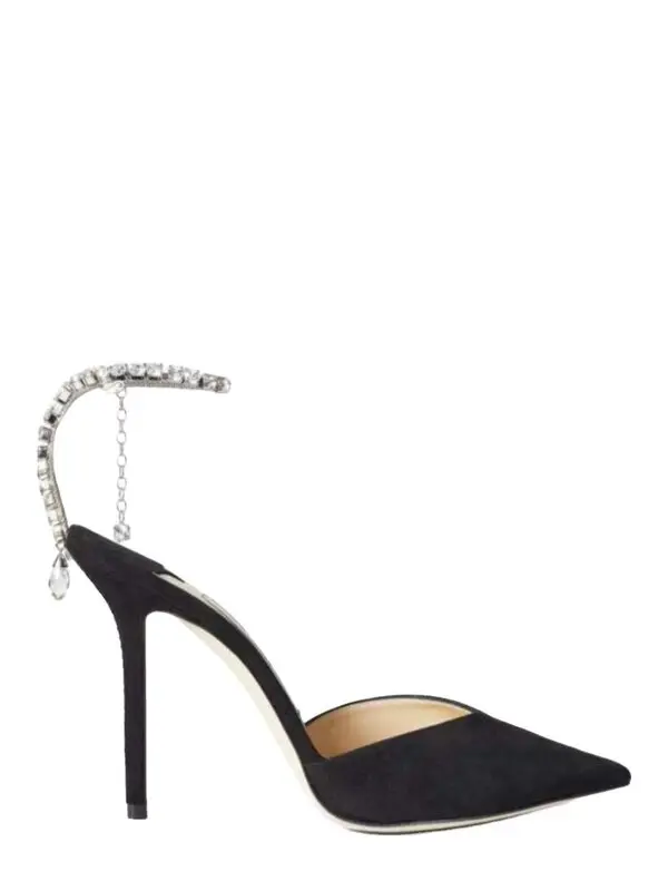 JIMMY CHOO Crystal Embellished Stiletto High Heels - Black