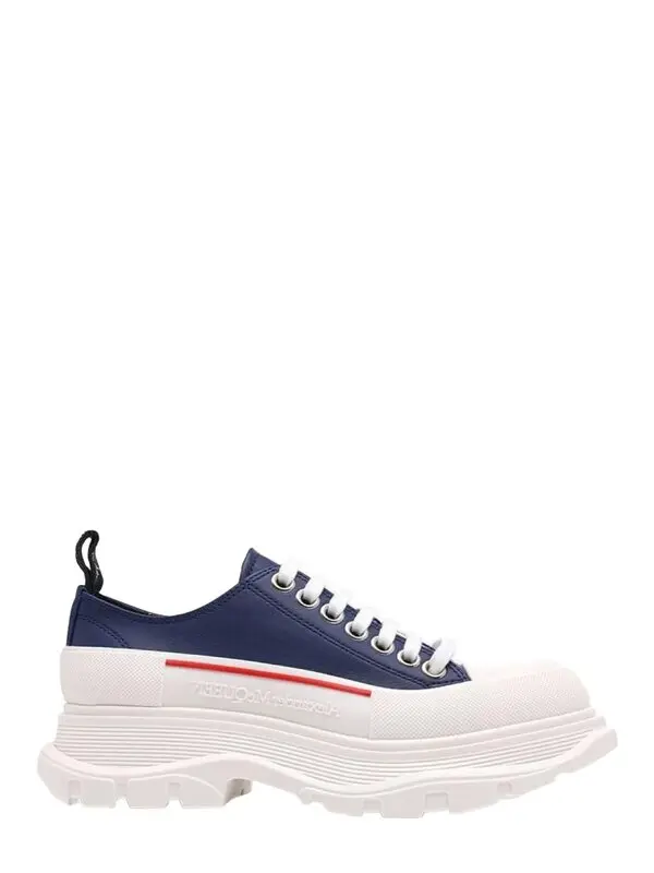 Alexander McQueen Low-top Platform Sole Sneakers - Navy/white/red