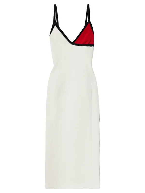 Gabriela Hearst Midi Dress With Crochet Trim - Ivory