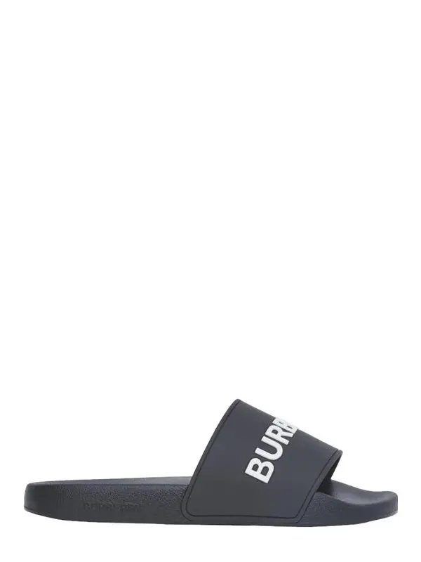 Burberry Logo Detail Two-tone Slides - Black