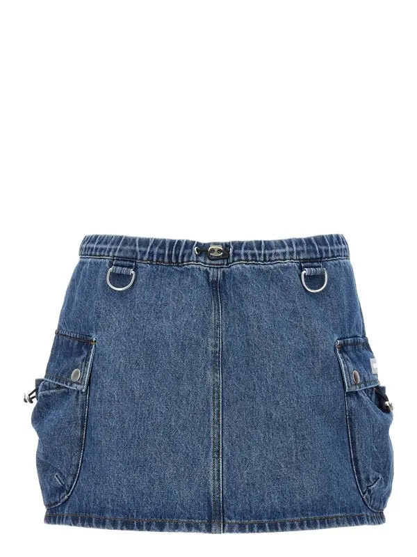 Coperni Drawstring Waist Denim Mini Skirt - Blue