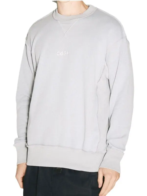 Comme Des Garçons Homme Logo Embroidered Crewneck Sweatshirt - Grey