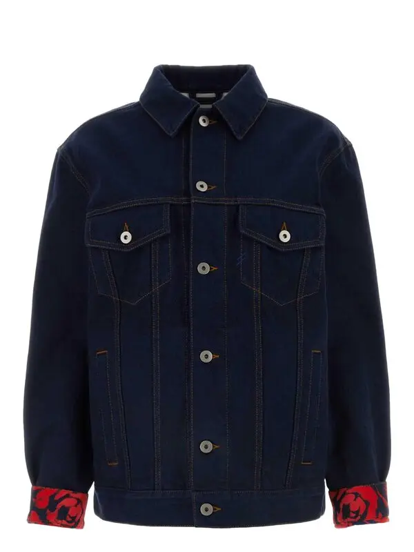 Burberry Long Sleeve Denim Jacket - Blue