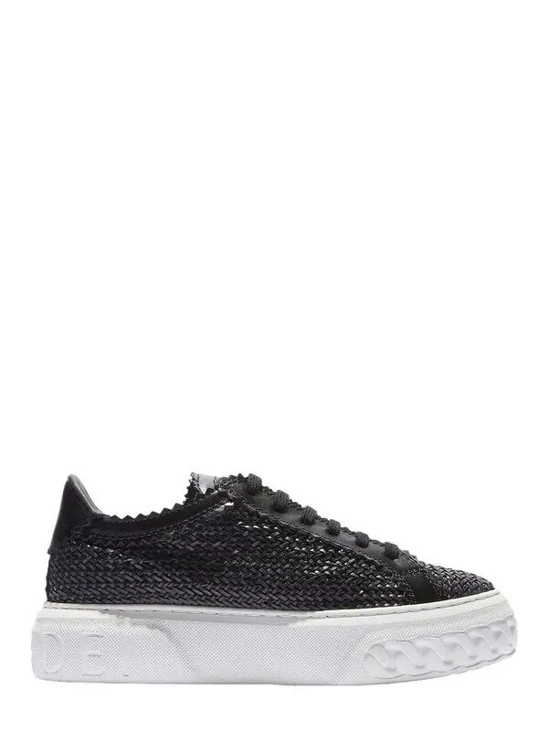 Casadei Off Road Woven Low-top Sneakers - Black