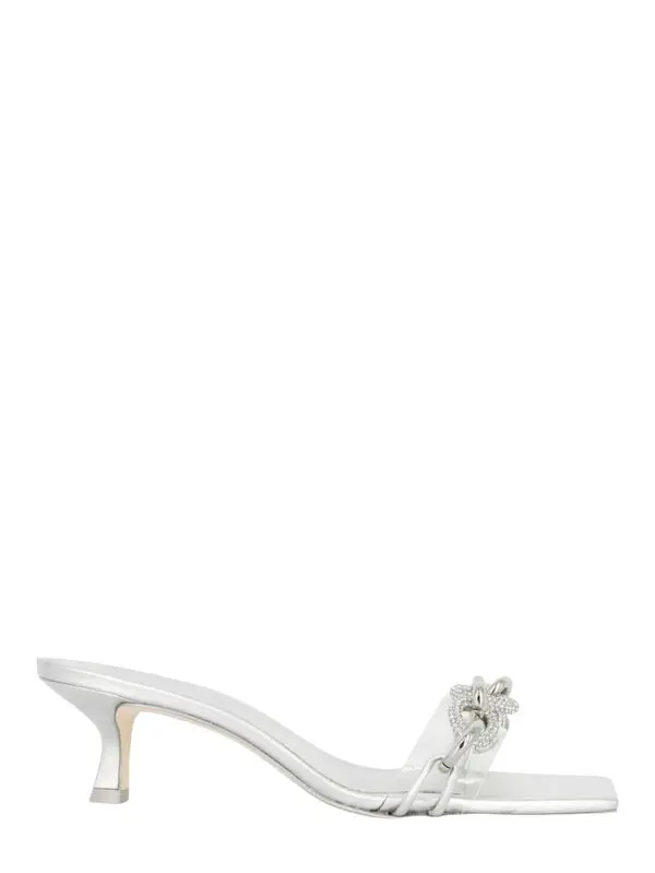 Cult Gaia Lynn Metallic Leather Sandals - White