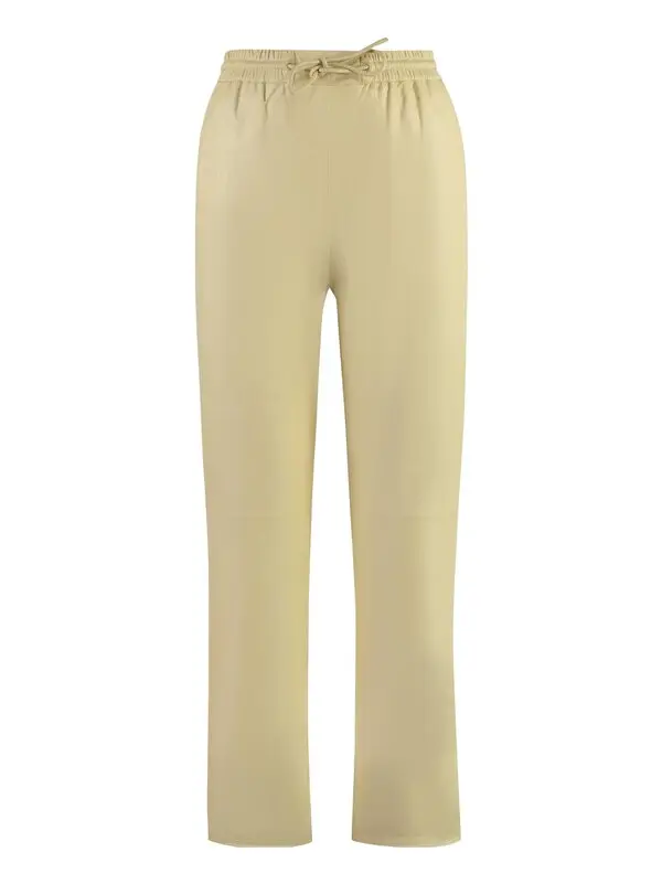 YVES SALOMON Drawstring Leather Pants - Nude