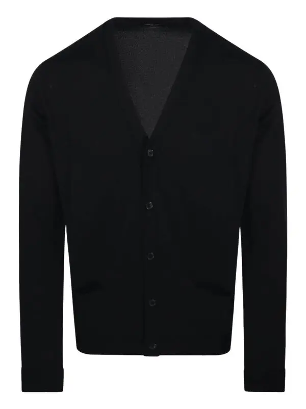 ROBERTO COLLINA Button-down Long-sleeved Knitwear - Black