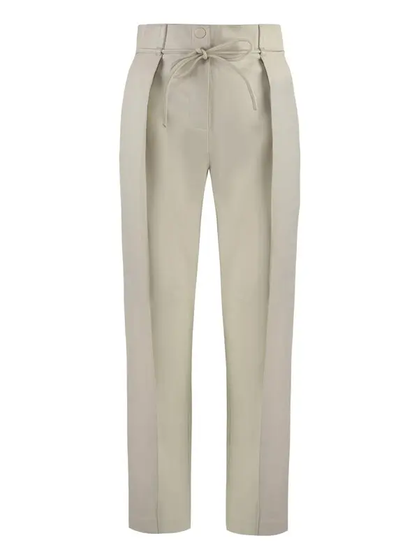 YVES SALOMON Belted Straight-leg Pants - Nude
