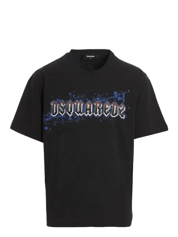 Dsquared2 Logo Printed Crewneck T-shirt - Black