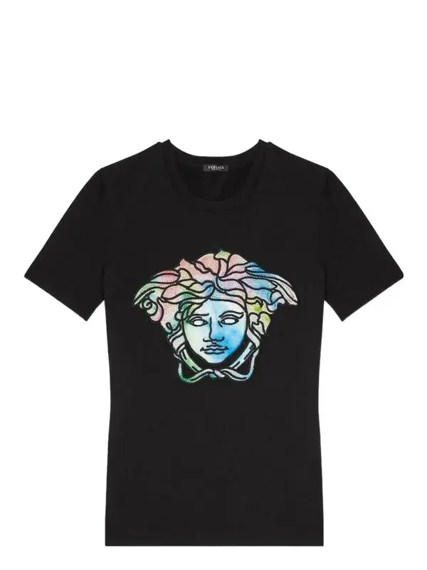 Versace Crystal-embellished Medusa Head T-shirt - Black