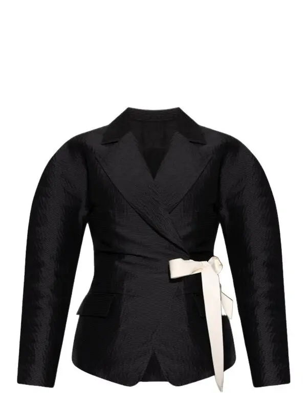 LANVIN Belted Jacquard Jacket - Black