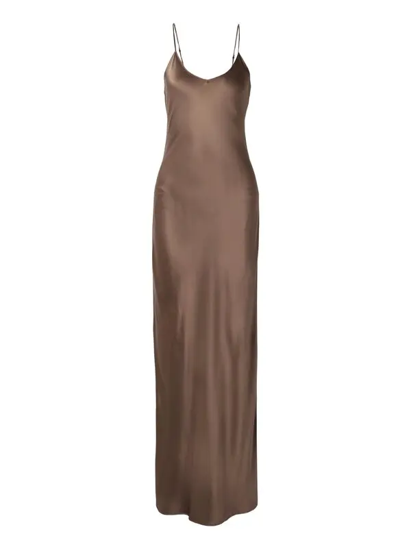 NILI LOTAN Spaghetti Strap Gown - Brown