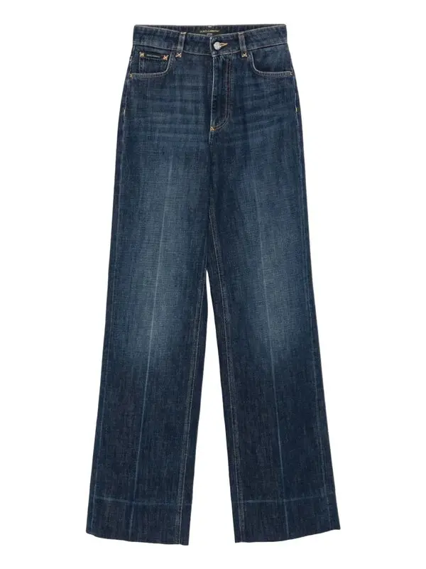 Dolce & Gabbana Logo Plaque Flared Jeans - Blue