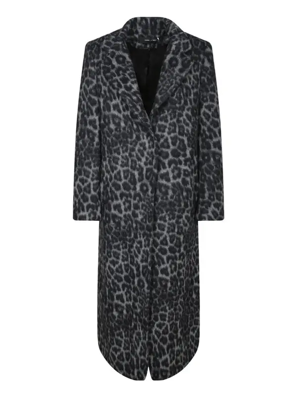 Federica Tosi Long Patterned Coat - Grey