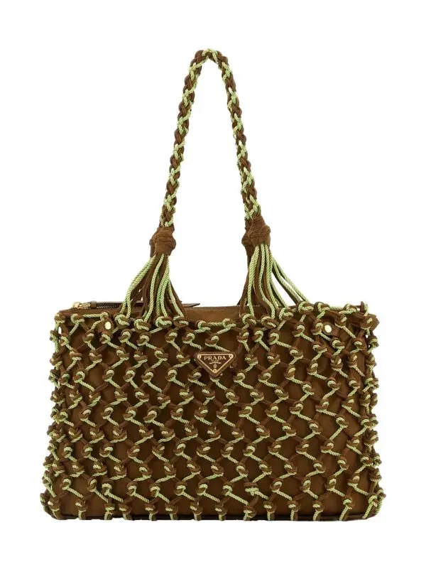 Prada Double Handle Tote Bag - Brown