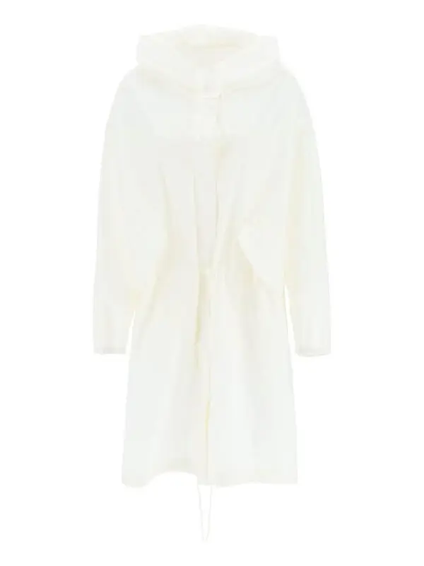 JIL SANDER Logo Printed Drawstring Hooded Coat - No