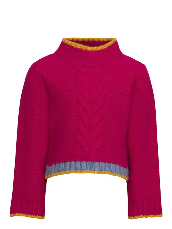 SIMONETTA Striped Trim Sweater - Red