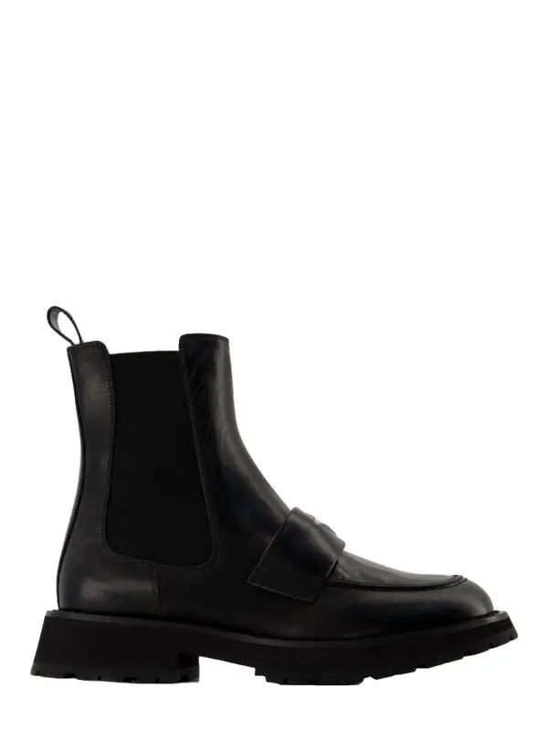Alexander McQueen Punk Buckle Pointed Toe Mules - Black