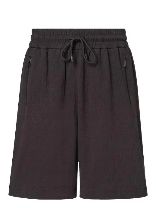 Fendi Piqué Ff Jacquard Shorts - Black