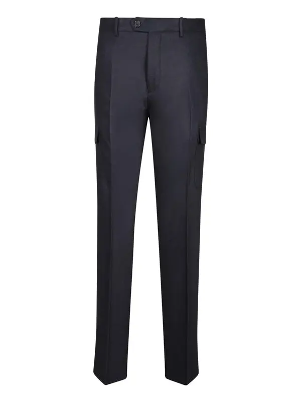 Incotex Flannel Cargo Pants - Blue