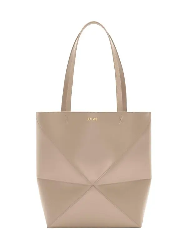 Loewe Puzzle Fold Medium Top Handle Bag - Sand