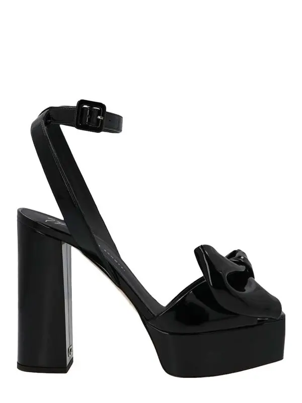GIUSEPPE ZANOTTI Bow Detail Platform Sandals - Black