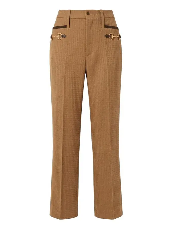 Gucci Horsebit Detailed Tailored Trousers - Brown