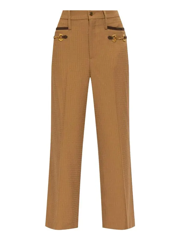 Gucci Horsebit Detailed Tailored Trousers - Brown