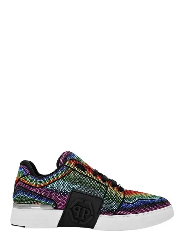 Philipp Plein Embellished Rainbow Hexagon Low-top Sneakers - Black