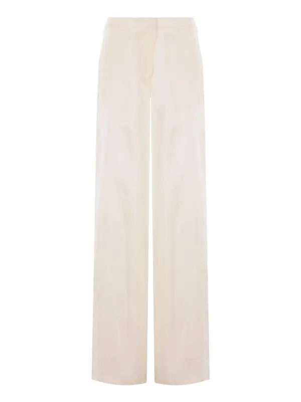 Blumarine Wide-leg Gabardine Trousers - Butter