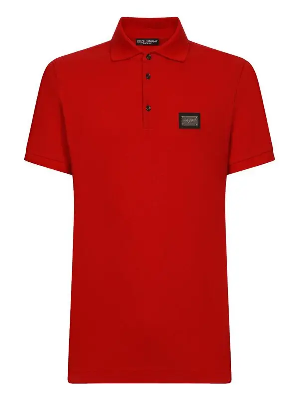 Dolce & Gabbana Logo-plaque Polo Shirt - Red