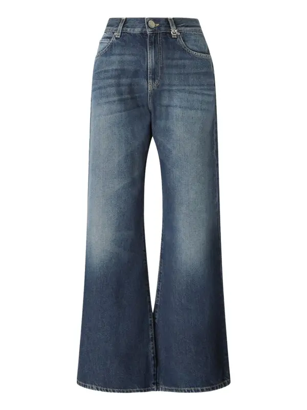 Pinko Wide-leg Soft Denim Jeans - Blue