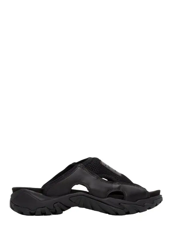 Alexander McQueen Padded Logo-patch Slides - Black