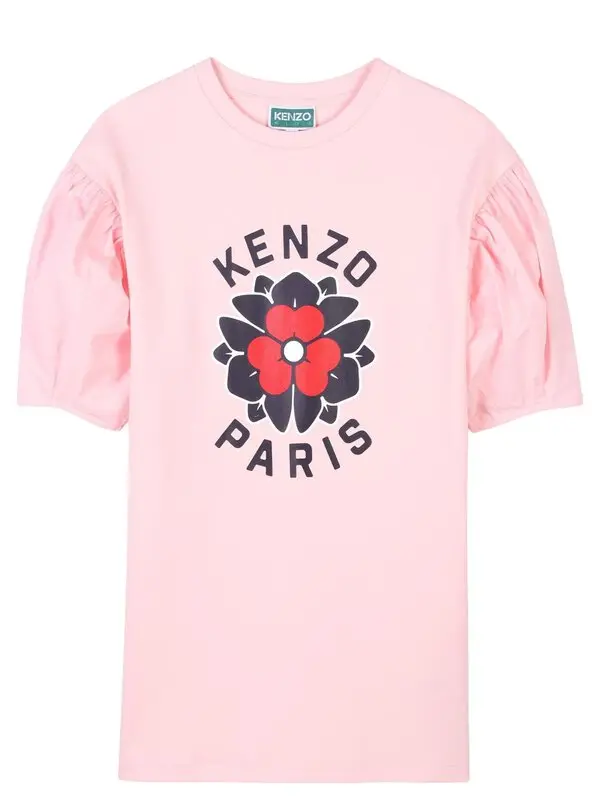 Kenzo Puff Sleeve Floral Print Top - Rose-pink